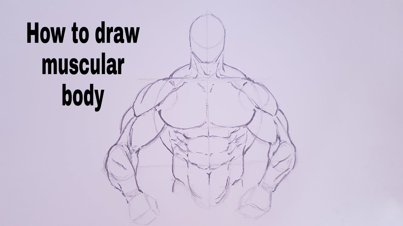 How to draw Muscular Body - YouTube