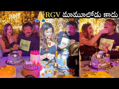 Ashu Reddy Birthday Celebrations Cake Cutting With RGV | Ashu Reddy ...