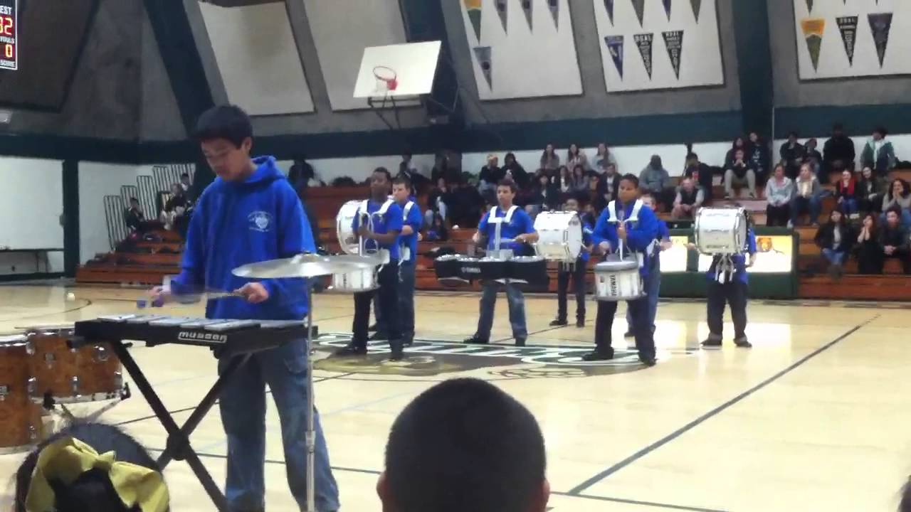 Benicia middle school Drumline at st Patricks high - YouTube