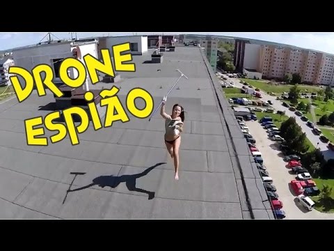Drone espião filma garota tomando sol em topless no telhado e ela surta  rsrs