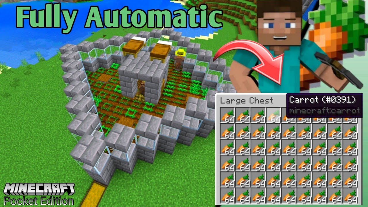 EASY FOOD FARM IN MINECRAFT Pocket Edition 1.19 @ProBoiz95 @junkeyy ...