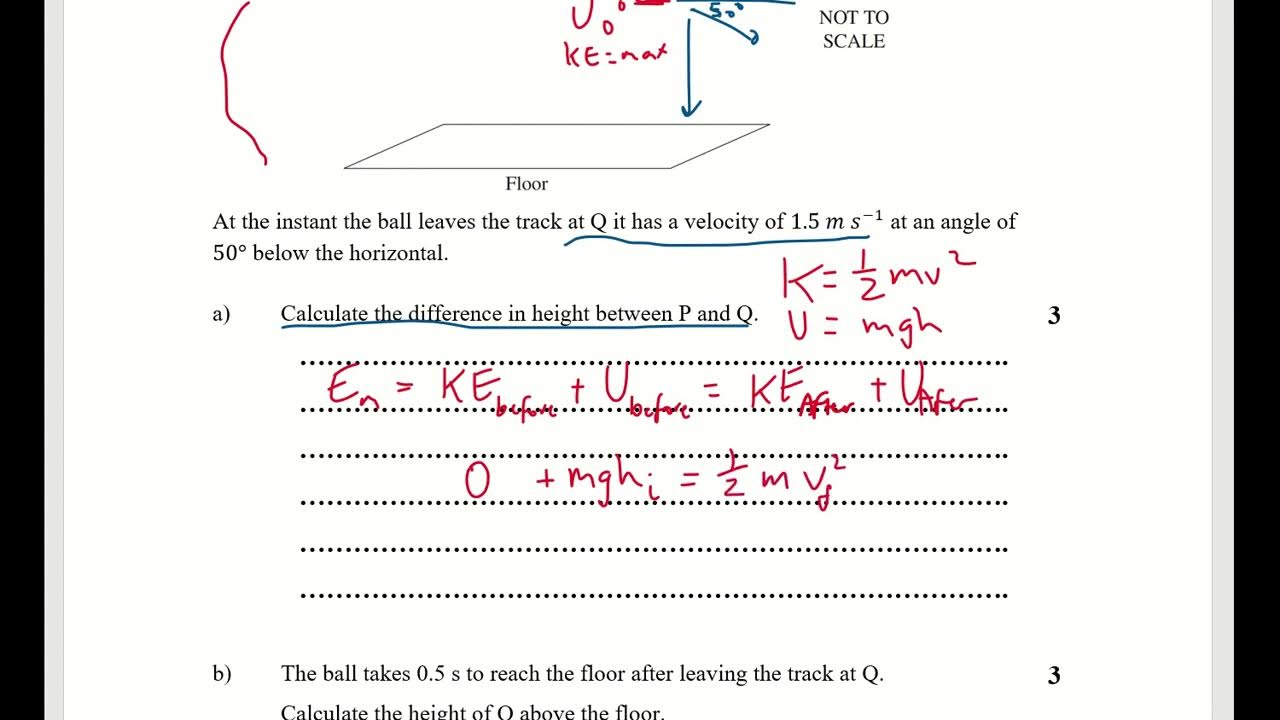 2019 HSC Physics Q30 - Conservation of Energy, Projectile Motion - YouTube
