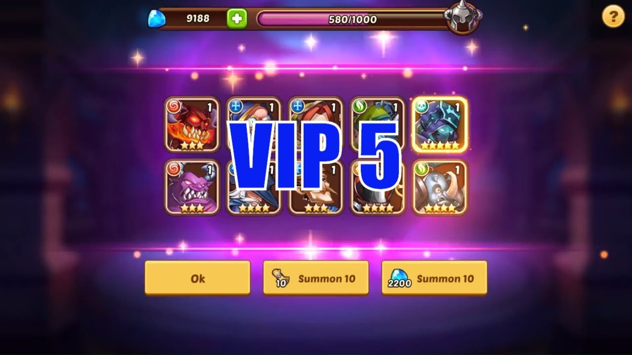 Idle Heroes Official Server - VIP 5 + 60 Summon Heroic + Walter 6 Star ...