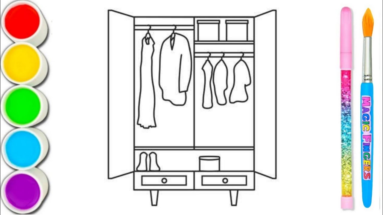 beautiful Almirah drawing , Painting and Coloring For Kids and Toddlers ...