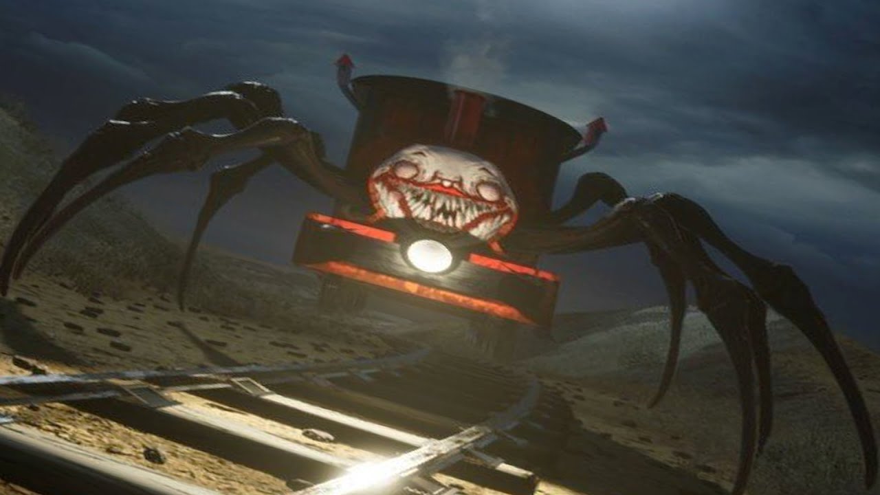 This game is a train driver escaping a giant train spider - YouTube