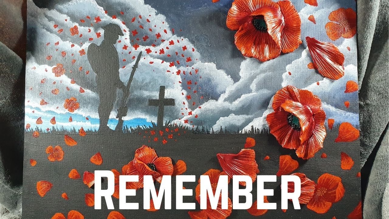 lest we forget || Sculpting a polymer clay poppy on canvas || WW1 - YouTube
