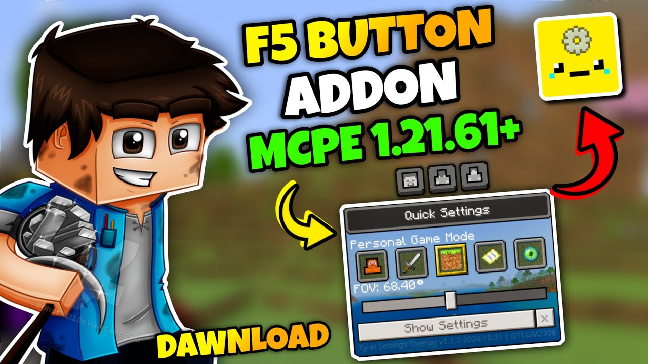 F5 Button Addon For Minecraft Pe 1.21 | F5 Button Addon MCPE | Secret ...