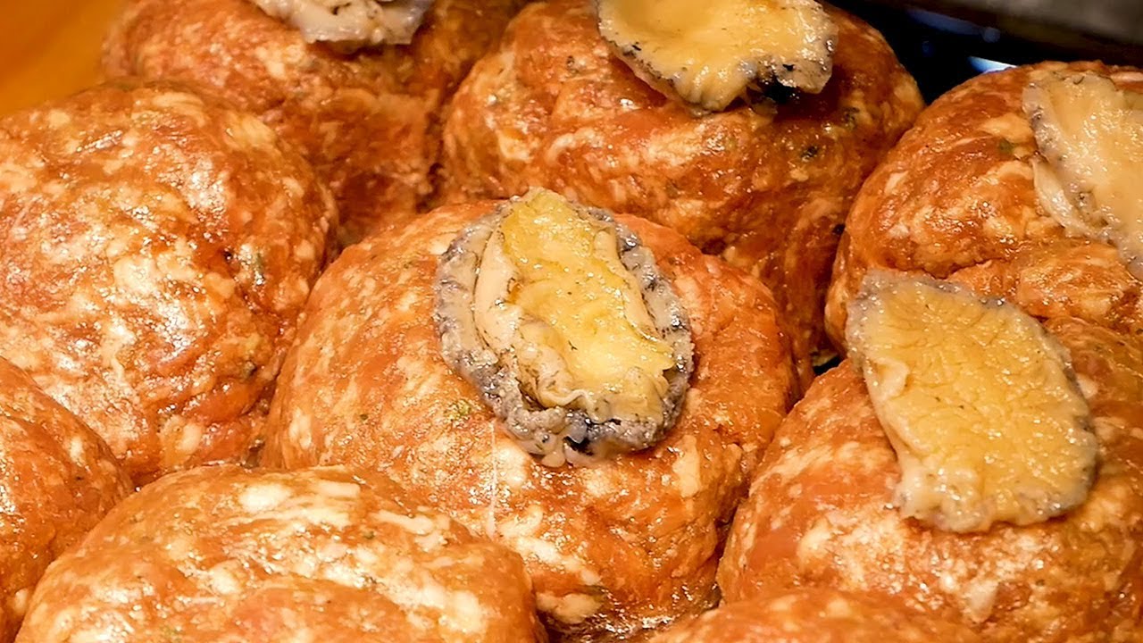 Abalone Grilled short rib patties(Tteok-galbi) - Jeju Island, Korean ...