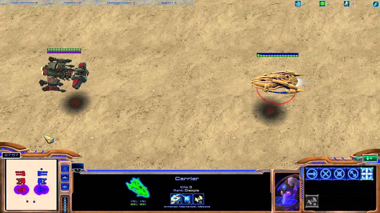 Starcraft 2: Battlecruiser VS Carrier - full upgrades - YouTube