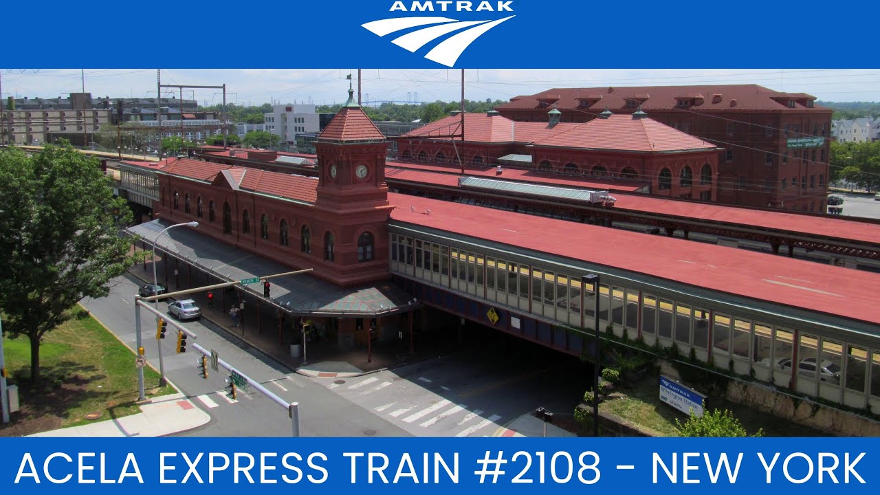 Amtrak Acela Express Train 2108 to New York Announcements at Wilmington Station - YouTube