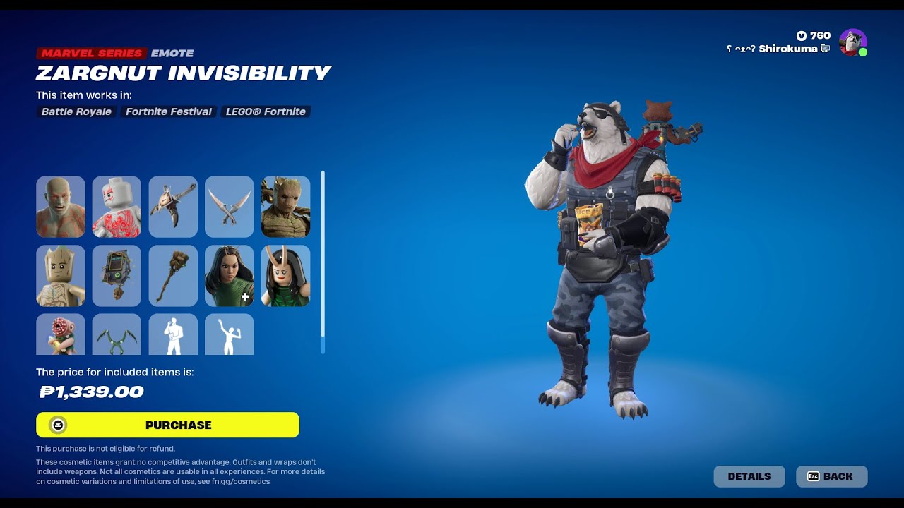 New Zargnut Invisibility & Potted Groot Dance Emote - Fortnite Emotes ...