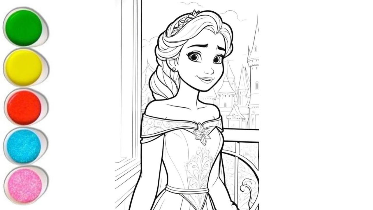Beautiful Elsa drawing for kids and toddlers||frozen drawing|Disney ...
