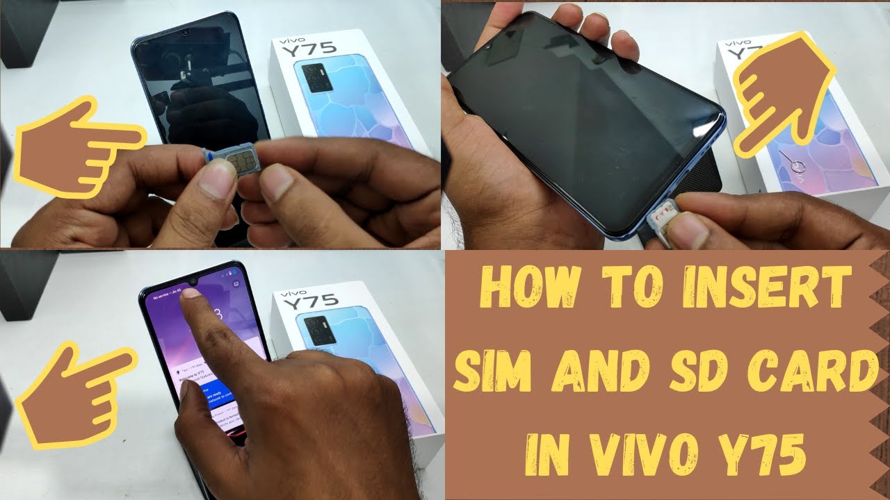 How to insert Sim Card And SD Cart in VIVO Y75| How to Insert 2 sim ...