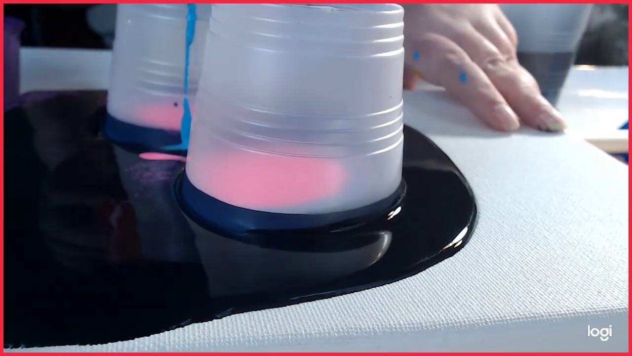 Acrylic double open cup pour - YouTube