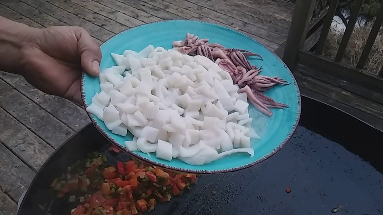 Discada de mariscos mui rica y fácil de preparar - YouTube