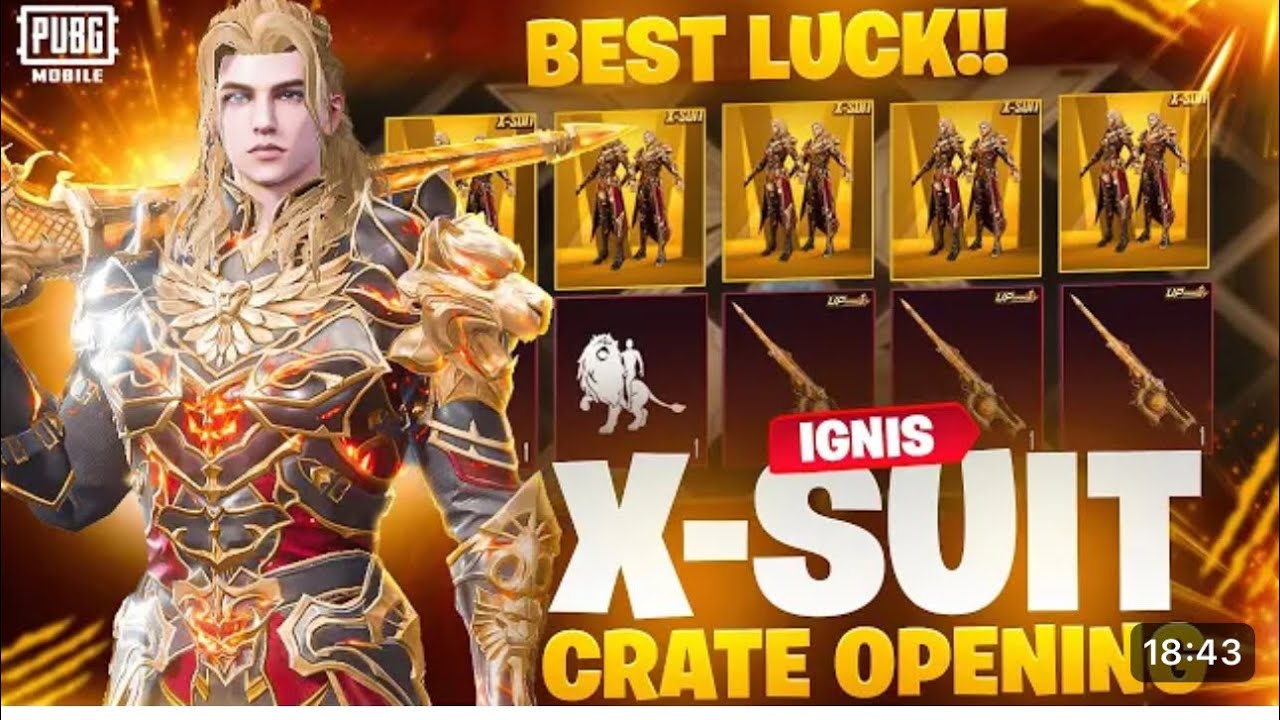 #pubgmobile NEW IGNIS X-SUIT & FIRST EVER AMR UPGRADABLE SKIN CRATE ...