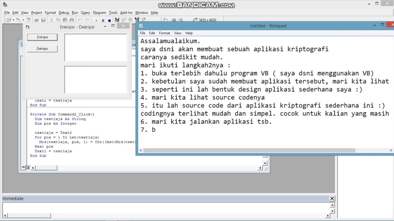 Tugas 2 Encrypt dan Decrypt Caesar Cipher Menggunakan VB.net - YouTube