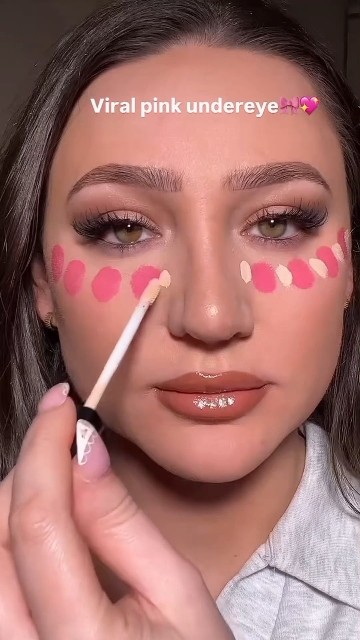 viral pink under eye😱... #makeuphacks - YouTube