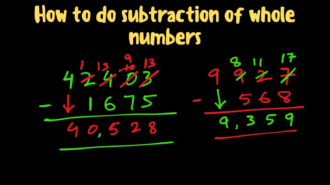 How to do Subtraction of whole numbers - Engineers Academy - YouTube