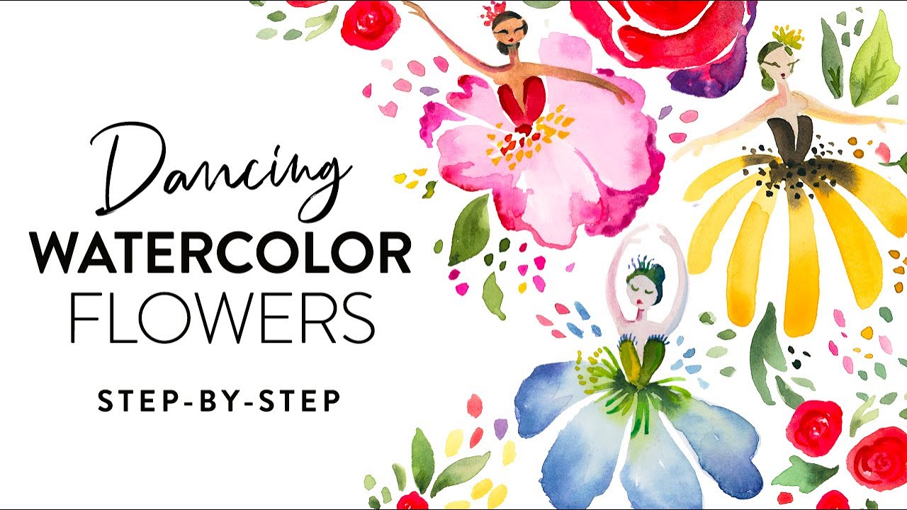 Dancing Watercolor Flowers Tutorial - YouTube