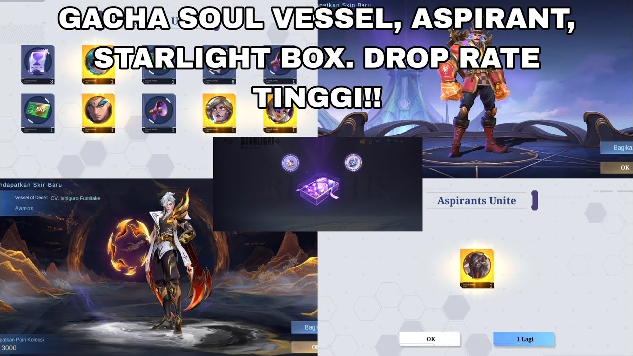 GACHA ASPIRANT PHASE 1, AAMON SOUL VESSEL , DAN STARLIGHT BOX!!! DROP ...