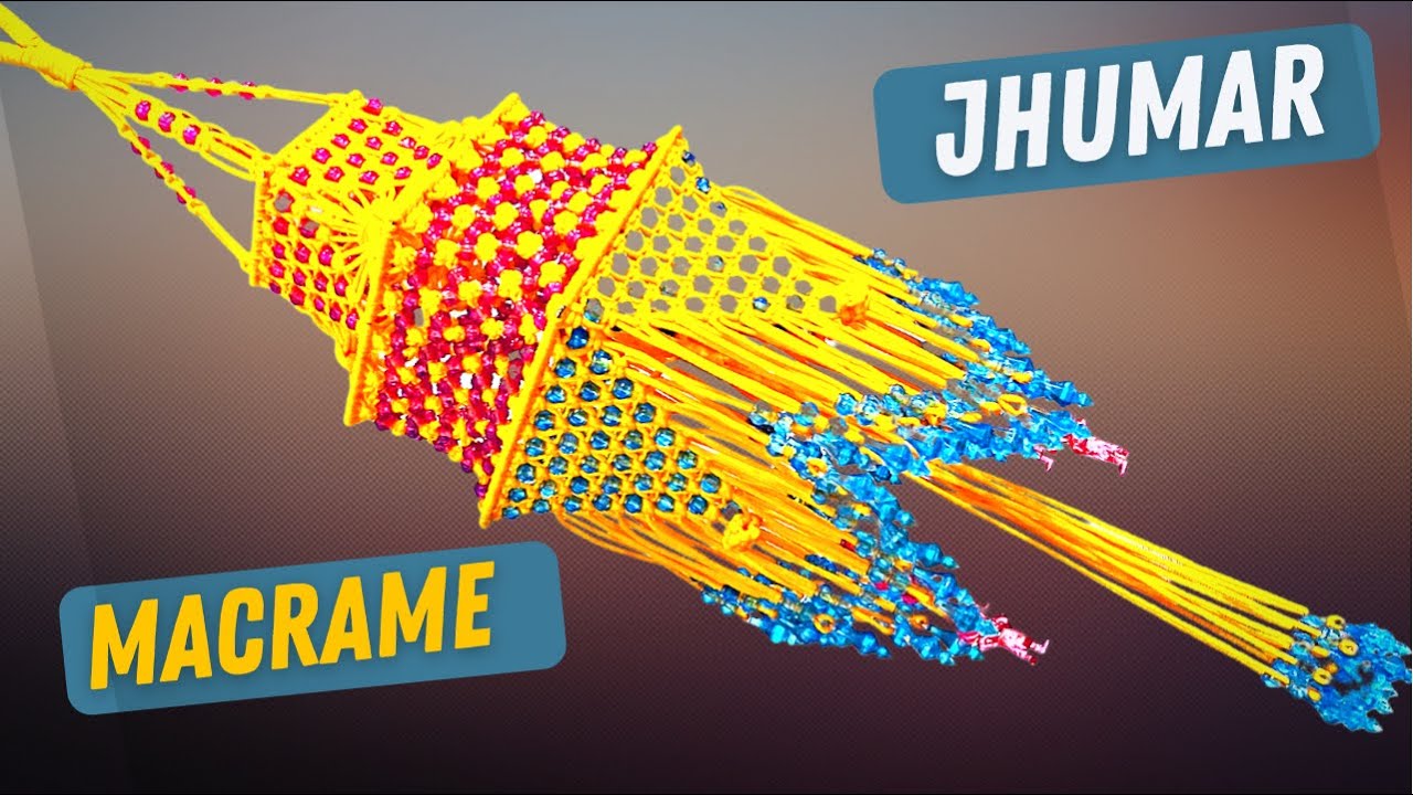 macrame square jhumar - YouTube