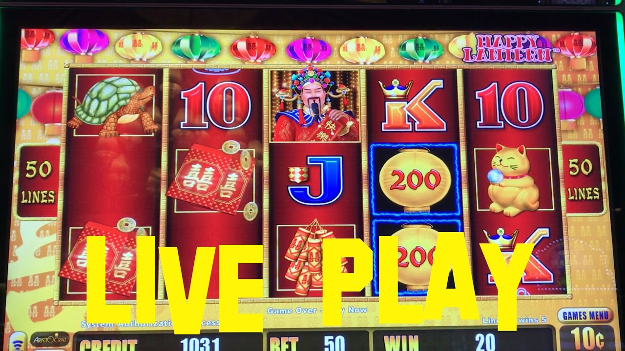 Lightning Link Happy Lantern Live Play 10 cent denom $5.00 bet Slot ...