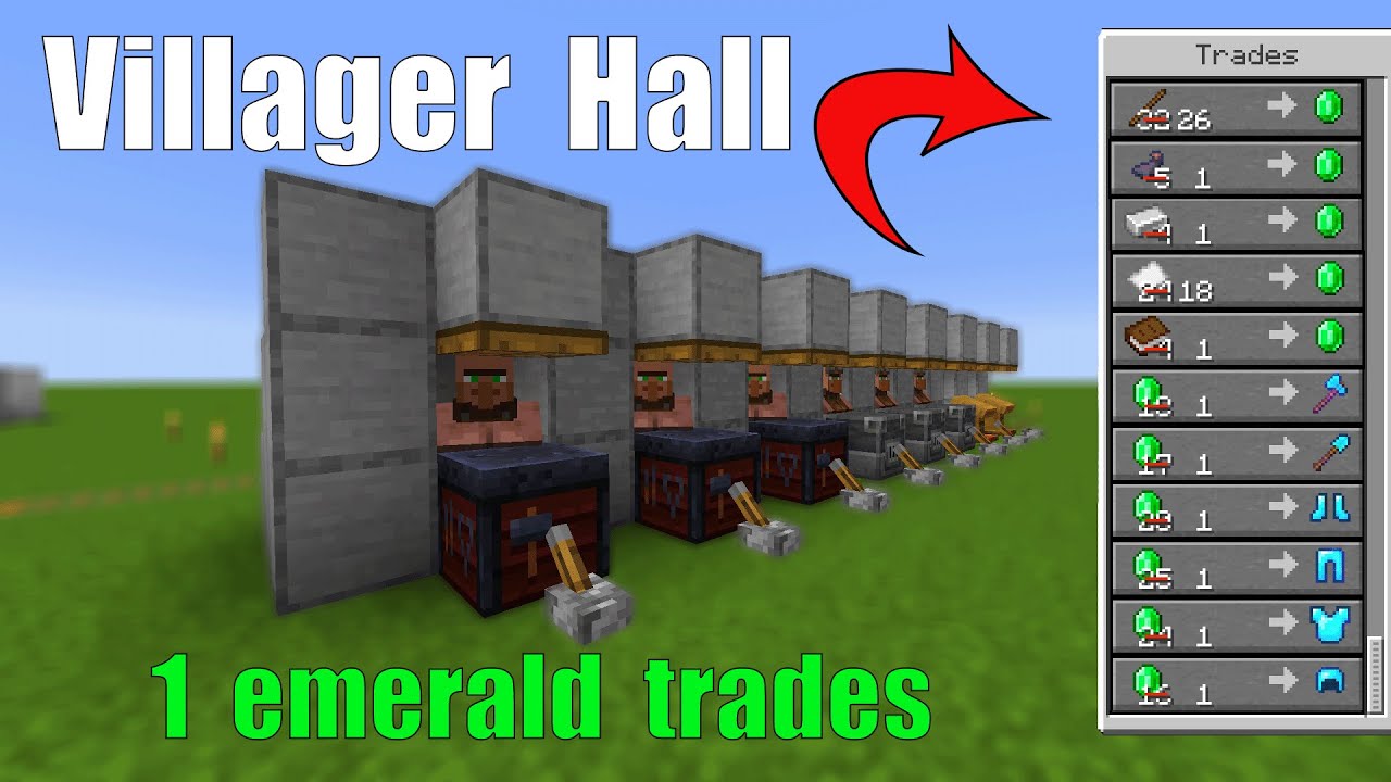 EASIEST Villager Trading Hall in Minecraft 1.21+ BEST DESIGN - YouTube