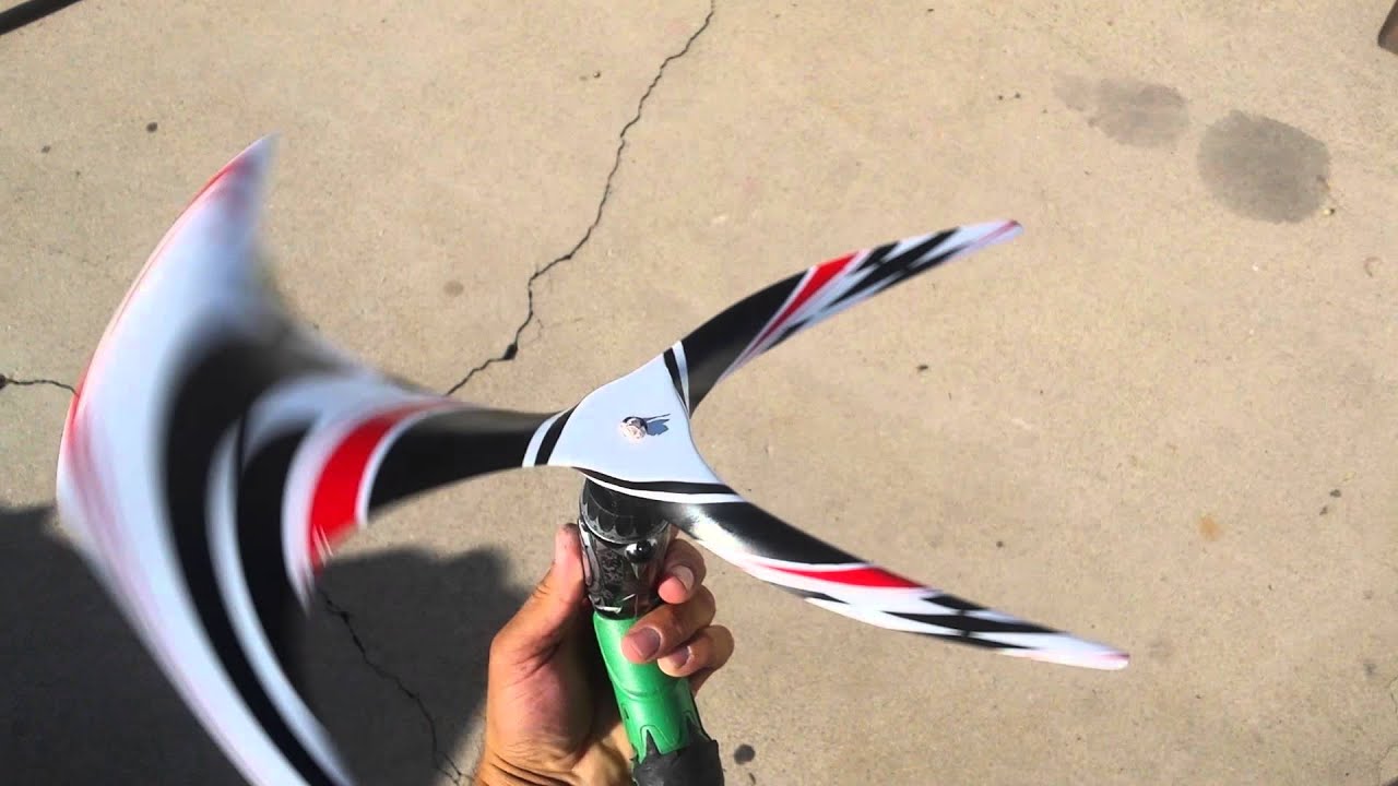 Custom painted 3 blade rc prop - YouTube