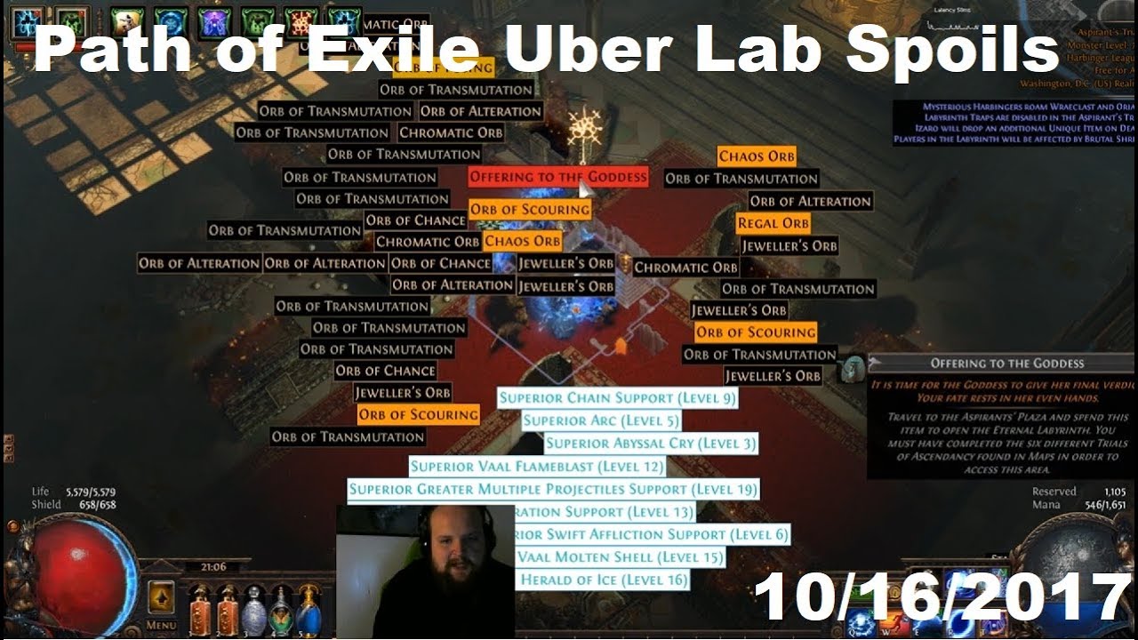 Path of Exile Uber Lab Loots October 17th/2017 - YouTube