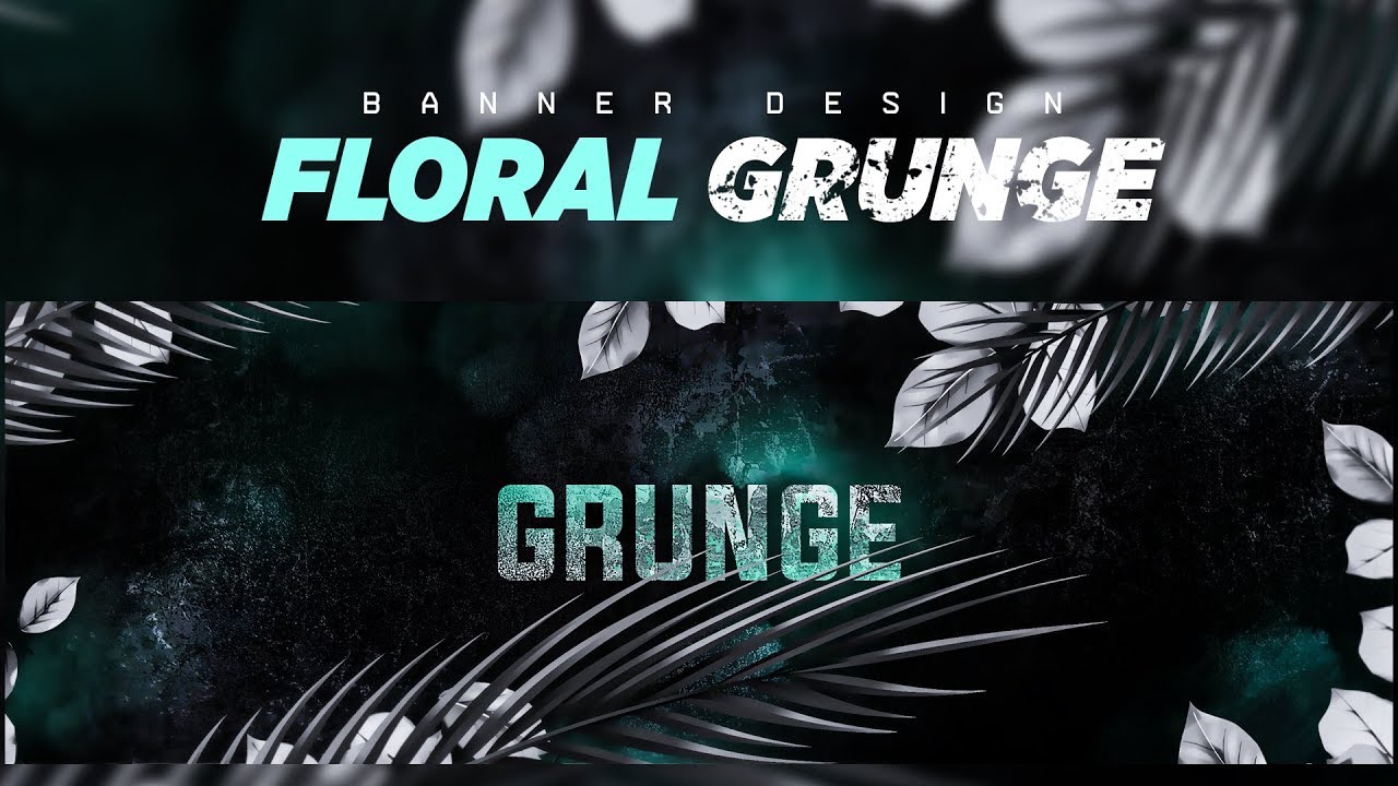 Photoshop Tutorial: Floral Grunge Style Banner Design - YouTube