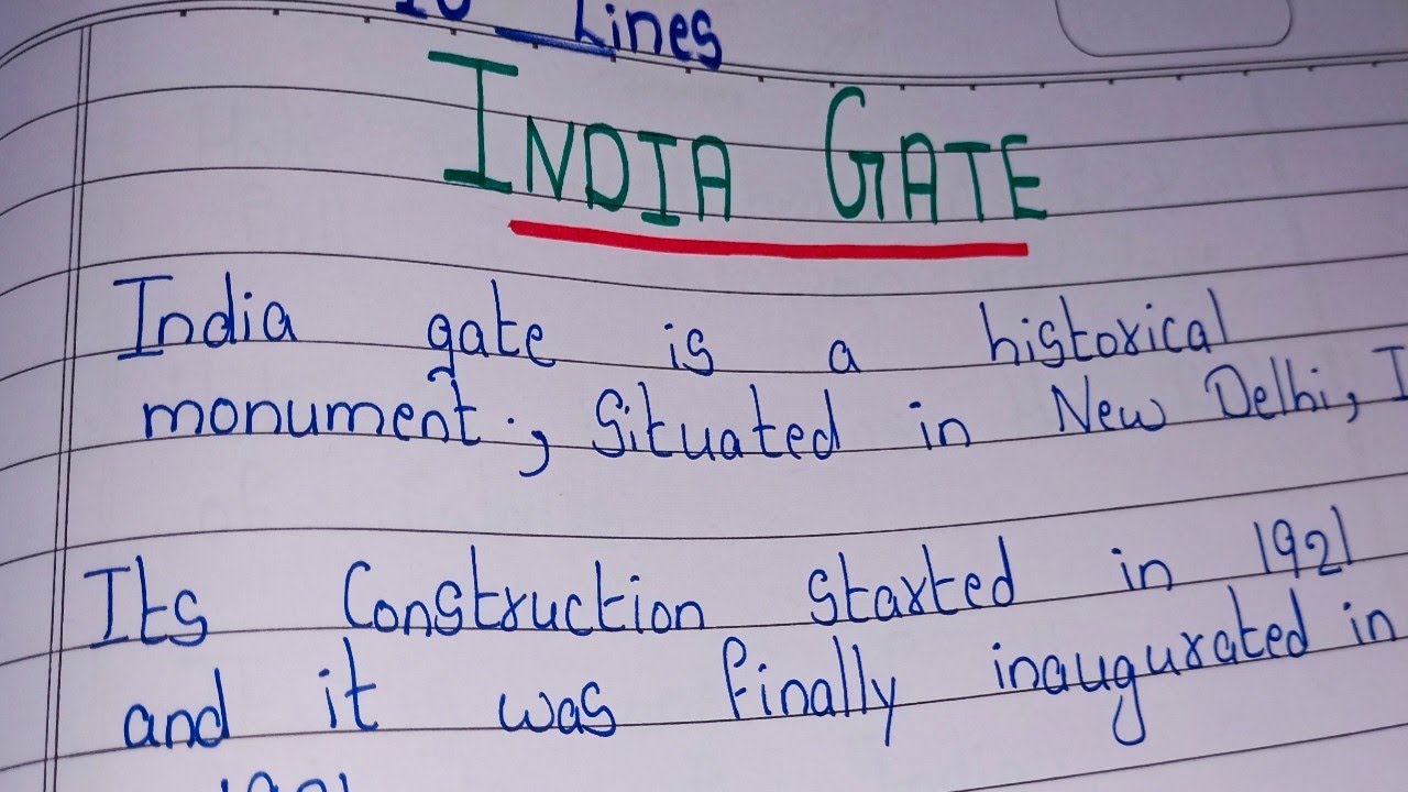 India Gate Essay in english / 10 Lines on India Gate - YouTube