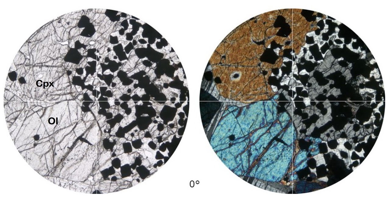 Virtual Microscope: Ολιβίνης, Κλινοπυρόξενος / Olivine, Clinopyroxene ...
