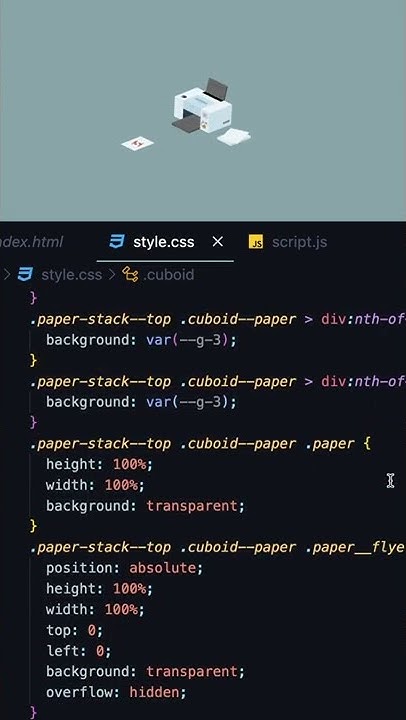 3d Css Printer Press To Print Mind Blowing Codepen 77 Html Css Javascript Shorts Youtube