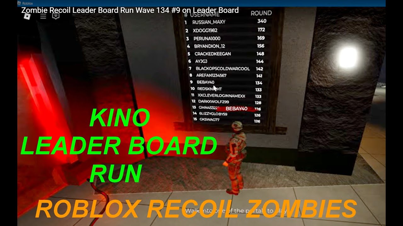 Roblox Recoil Zombies Leader Board Run Wave 134 #9 on Leader Board ...