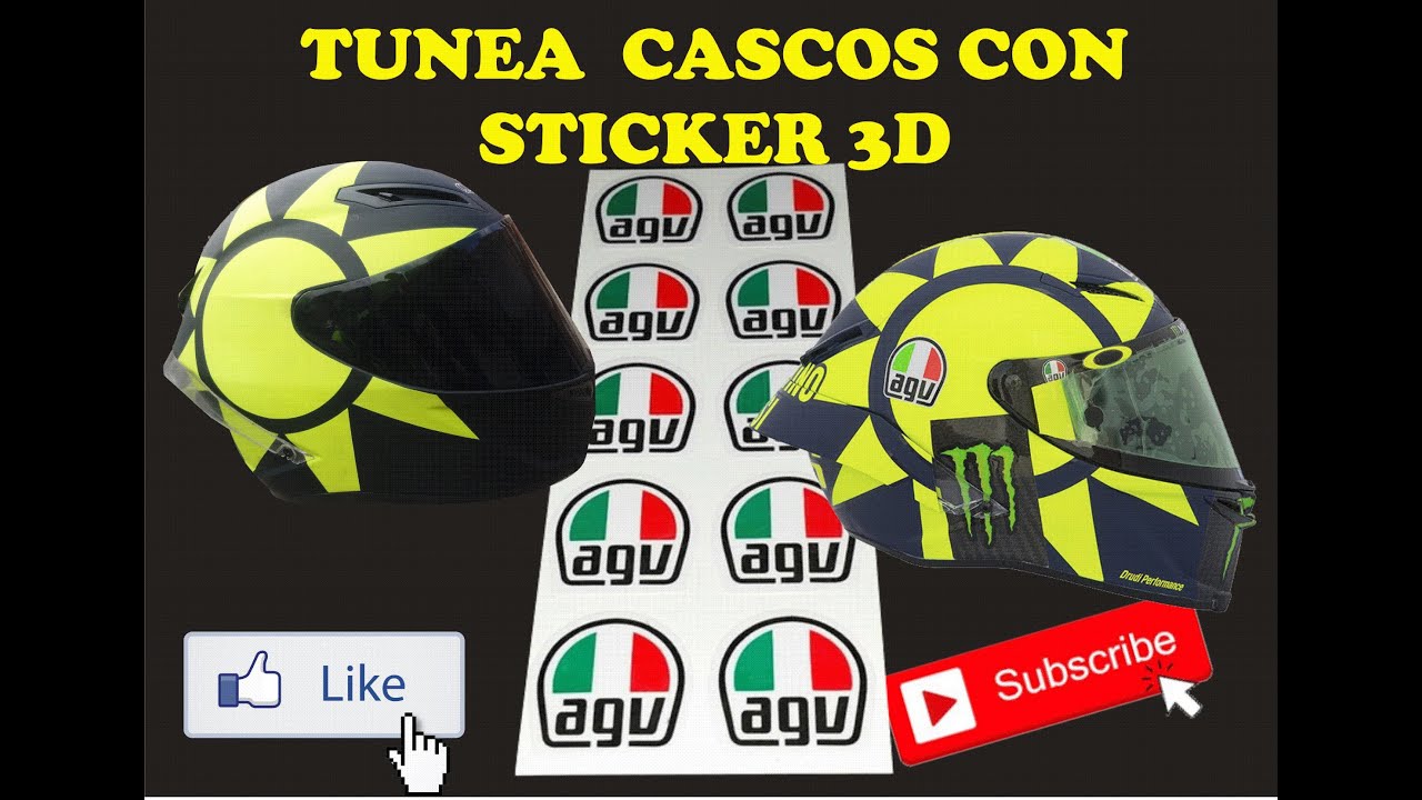 TUNEAR CASCO / ETIQUETA RESINA EPOXI / STICKER 3D PARA CASCO - YouTube