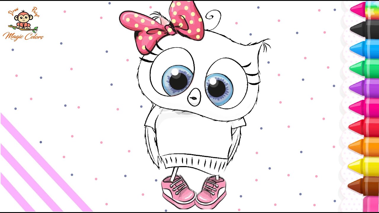 How to Draw an Owl | Magic colors | Magic Fingers drawing - YouTube