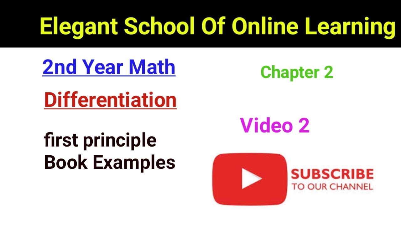 2nd Year Math || Chapter 2 Differentiation || Examples video 2 - YouTube