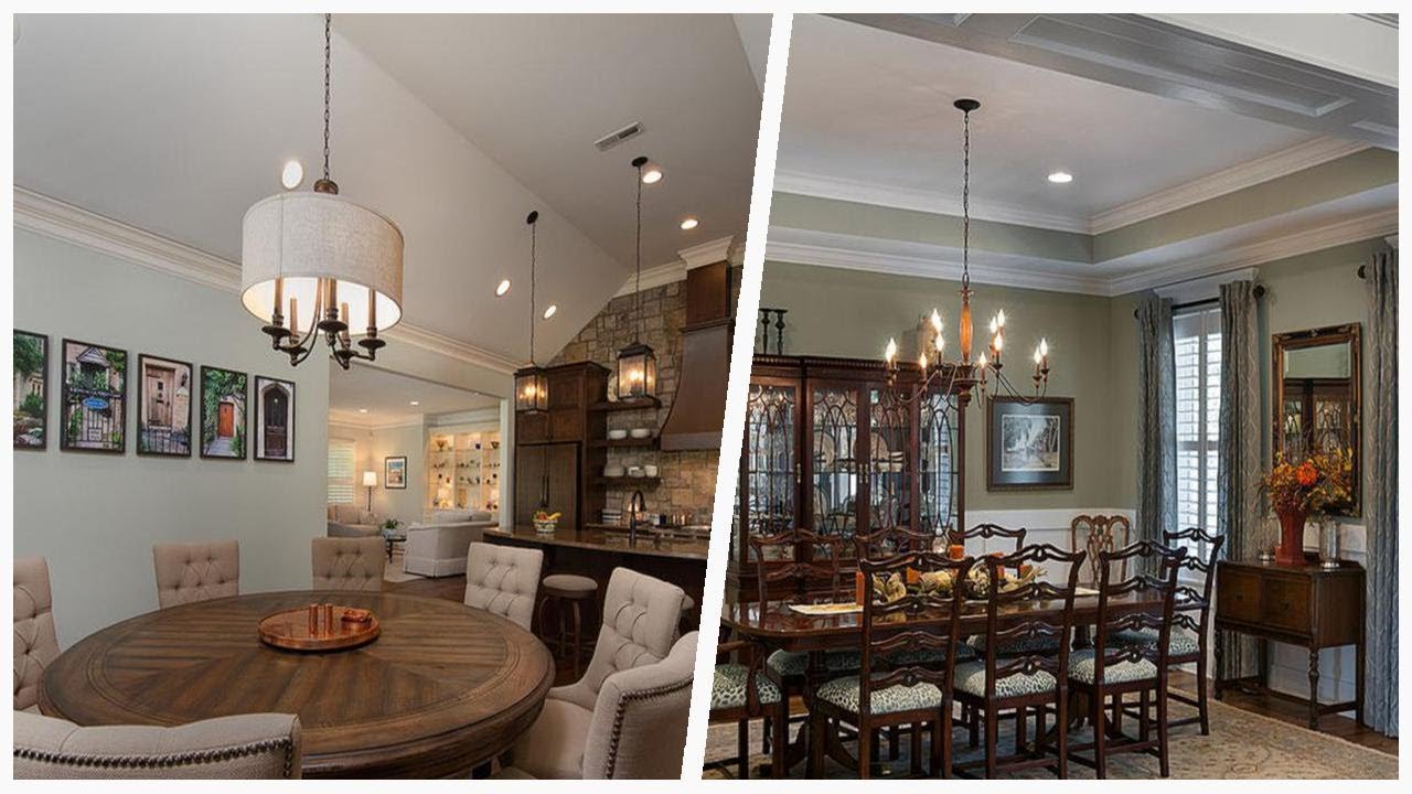 75 All Ceiling Designs Dining Room With Green Walls Design Ideas You'll ...