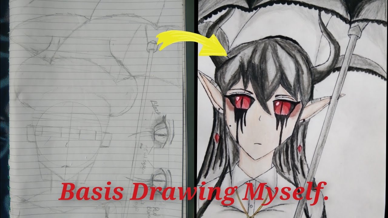 I am drawing Myself. How to draw the basis Drawing. - YouTube