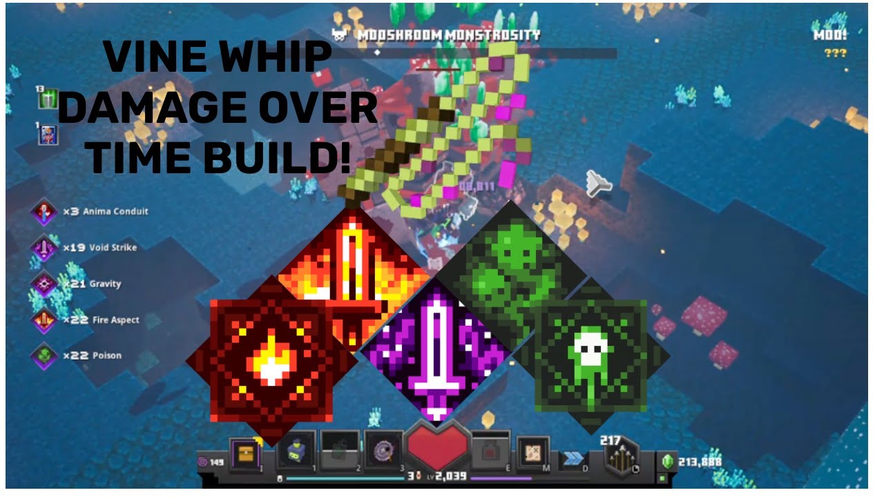 [Minecraft Dungeons] Venomous Vine Whip! poison and fire D.O.T build ...