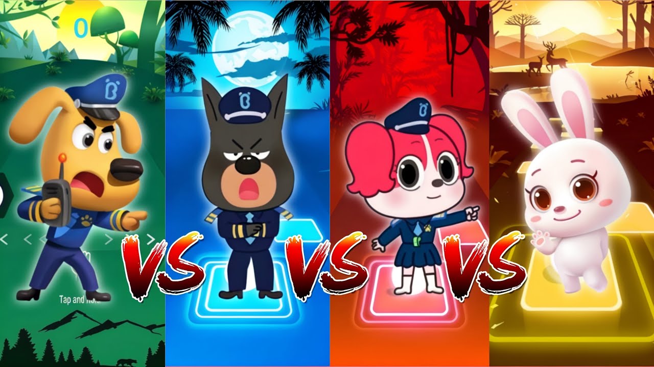 Tiles Bom - Sheriff Labrador 🆚 Officer Dobie 🆚 Ruby 🆚 Mr. Wolf 🎶Tiles ...