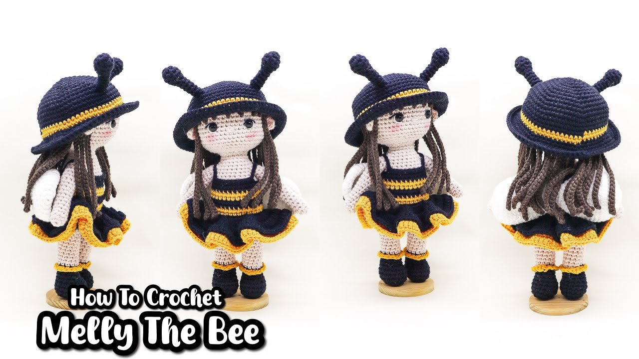 How To Crochet Cute Bee Princess 🐝 Melly The Bee 🐝 Amigurumi Crochet ...