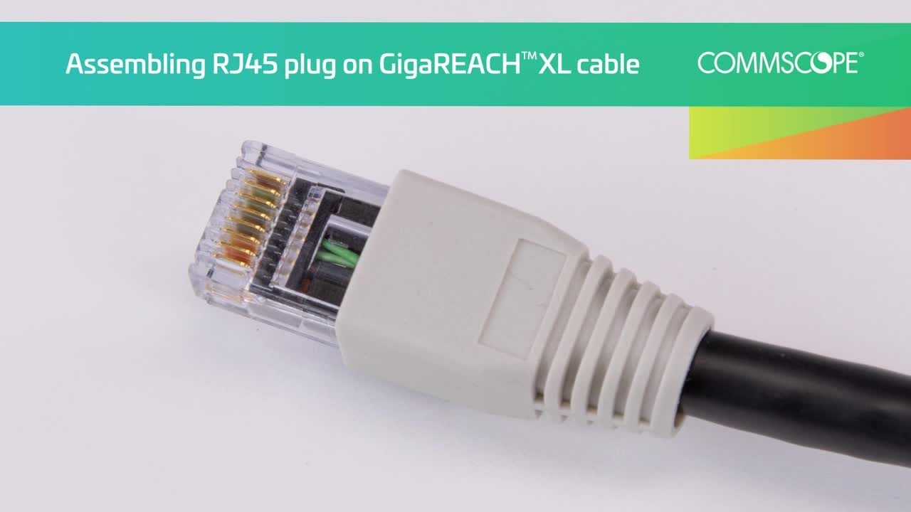 Assembling an RJ45 plug on GigaREACH™ XL cable - YouTube