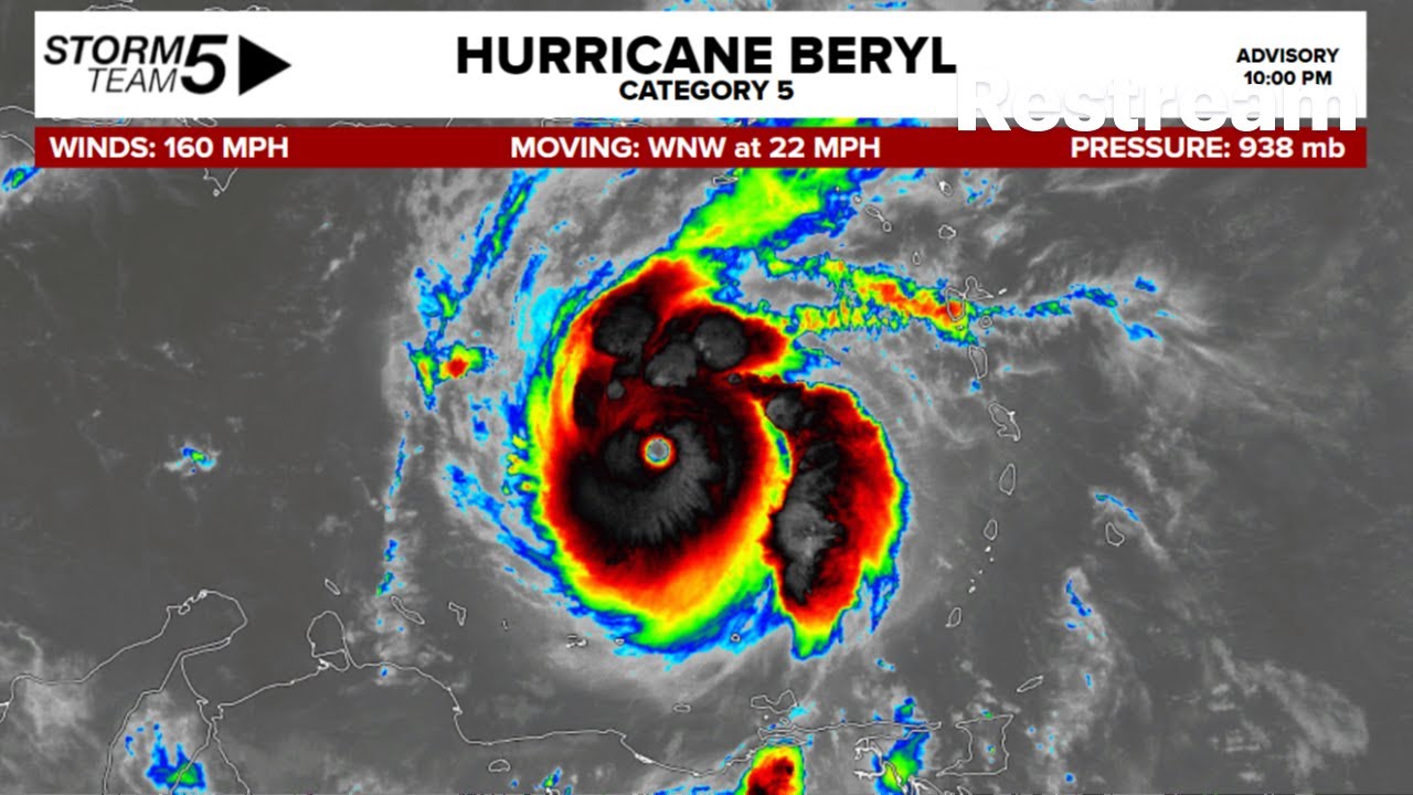 LIVE: Tracking Hurricane Beryl - YouTube
