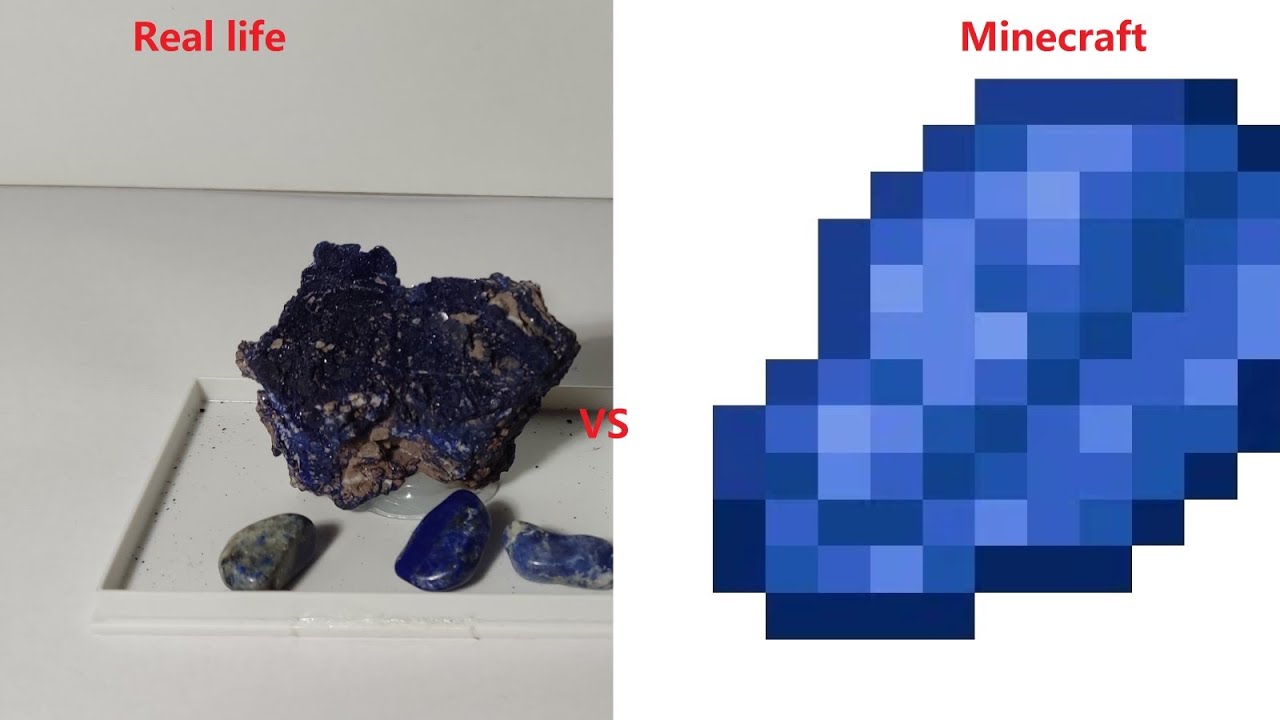 Lapis lazuli in Minecraft vs real life ! - YouTube