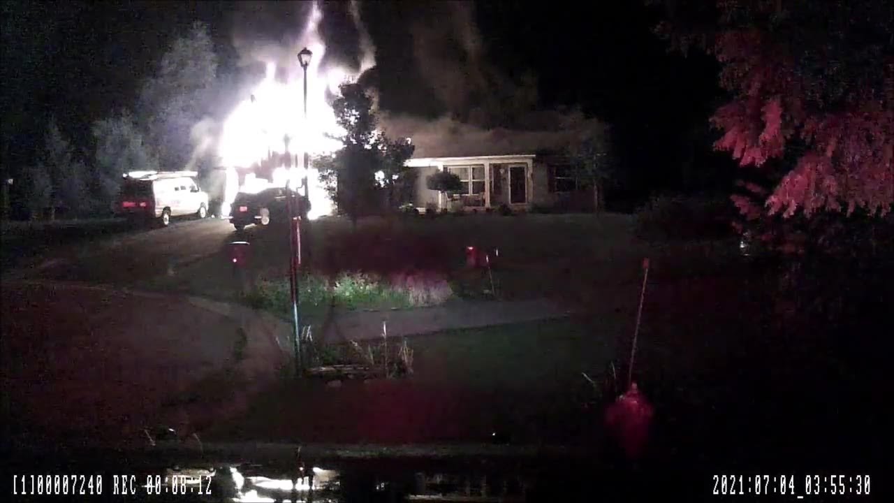 West Michigan home bursts into flame after propane tank explosion - YouTube