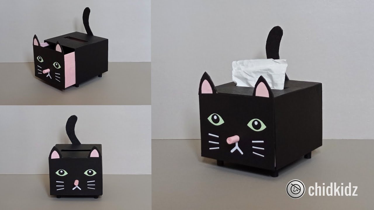 Black Kitty Tissue Box Cardboard [ 3 Minute Craft ] - YouTube