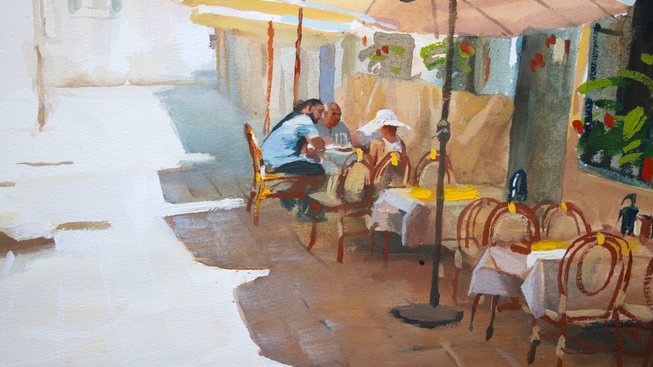 Lunch Time - Painting with Opaque Watercolor - YouTube