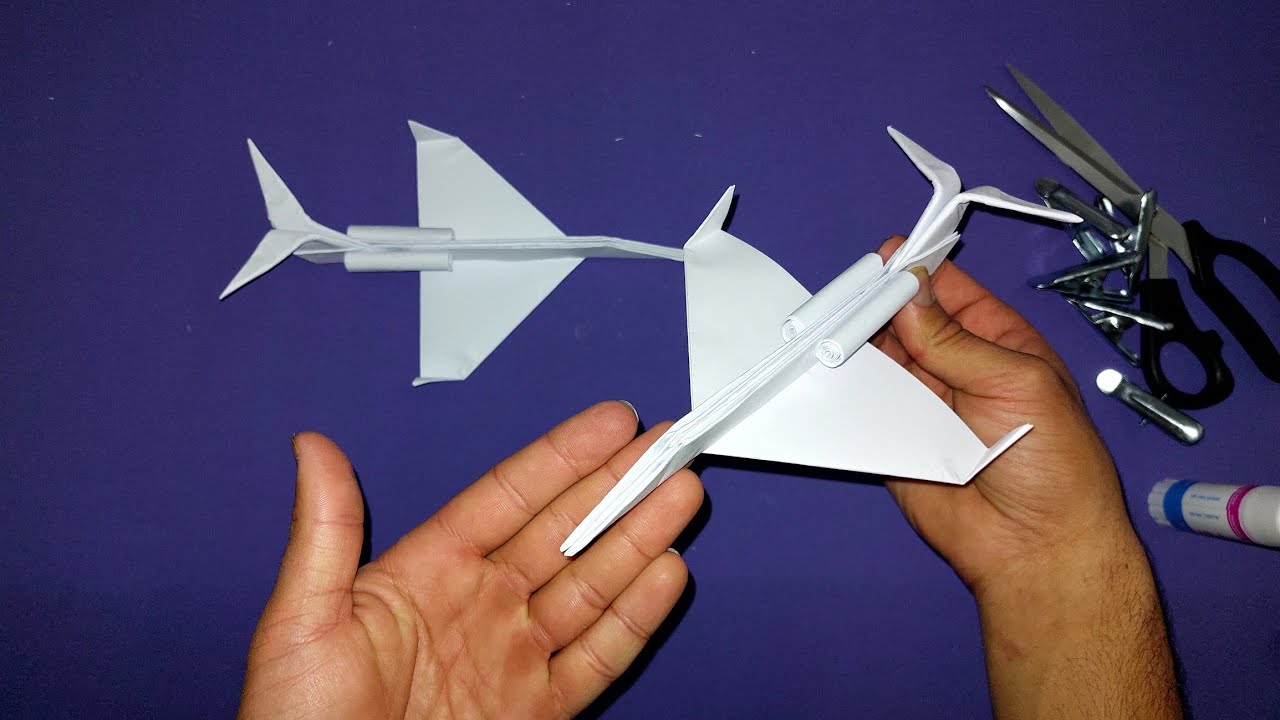 Make a beautiful paper airplane with a few pieces of paper - YouTube